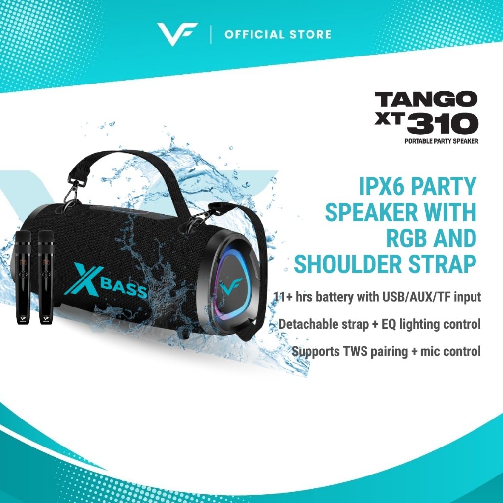 Vinnfier Tango XT310 200W Portable X-Bass Wireless Karaoke Speaker with ...