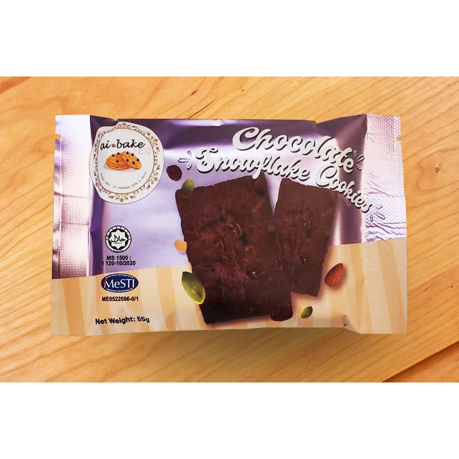Biskut Salji Coklat Segi Empat (Chocolate Snowflake Cookies Rectangular ...