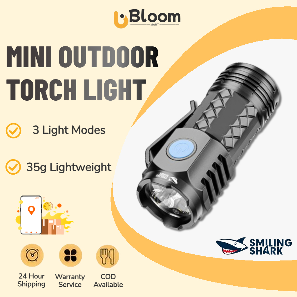 Smiling Shark Super Bright SD-5314A Torch Light Rechargeable Waterproof ...