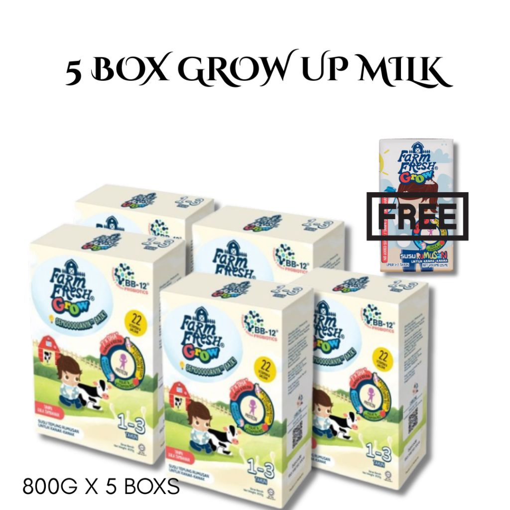 Farm Fresh Grow Powder 1-3 Years Old 800g x 5 Boxs + [FREE Farm Fresh ...
