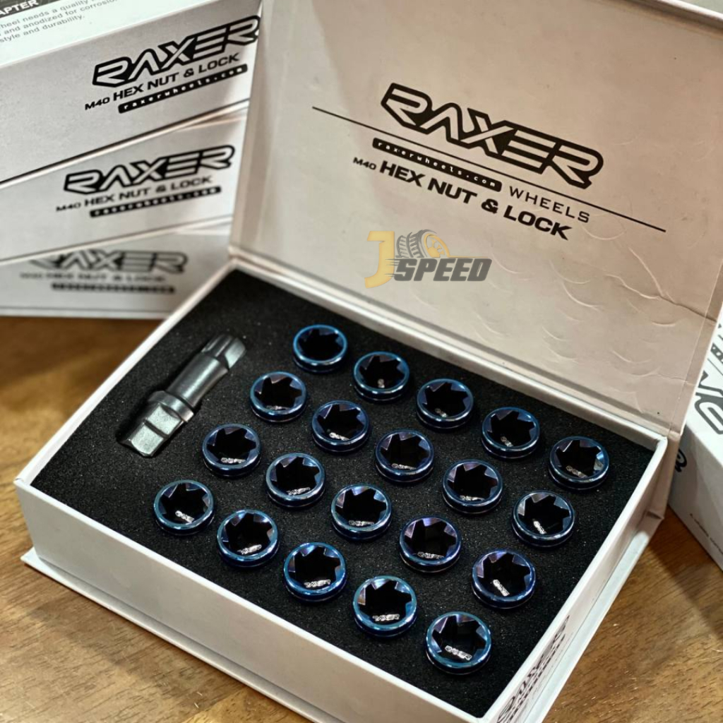 [NEW] RAXER HEX NUT & LOCK [M12x1.5] CHROME & TI-BLUE | Shopee Malaysia