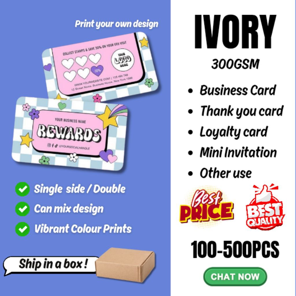 300gsm Ivory Custom Card Printing Business Card Thank You Card ...