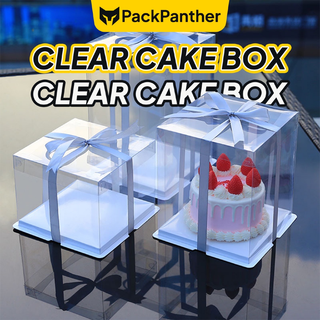 Display Box Transparent Plastic Cake Box Kotak Kek Clear Gift Box ...