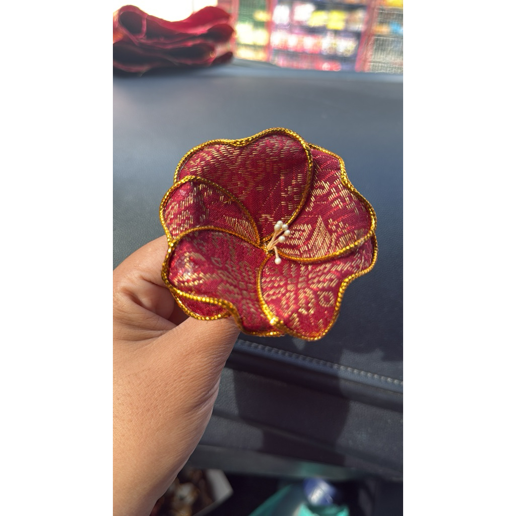bunga telur songket ros 5 kelopak 25pcs (TEMPAT TELUR NET) | Shopee ...