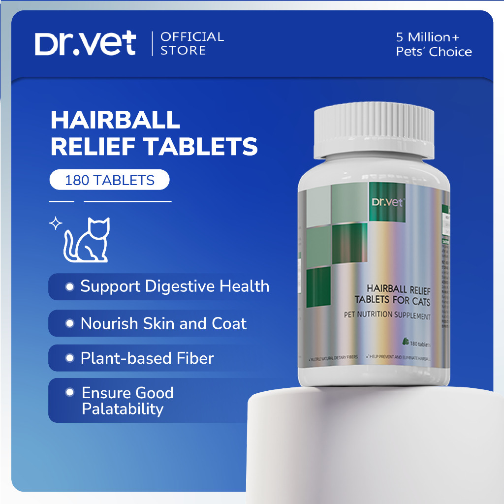 Dr.Vet Hairball Relief Tablets for Cats (180 Tablets) | Shopee Malaysia