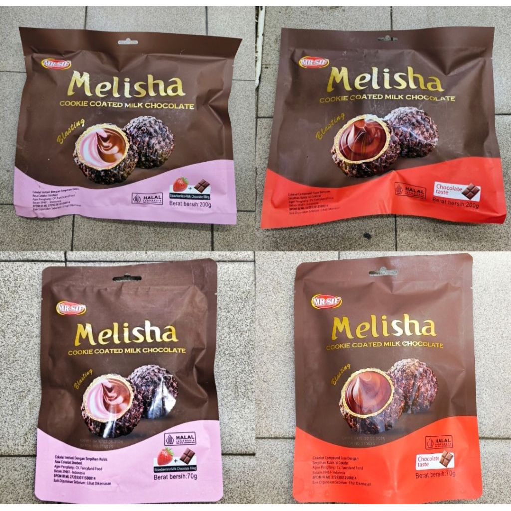 Melisha Chocolate & Strawberry 70g & 200g / Nougat 150g | Shopee Malaysia
