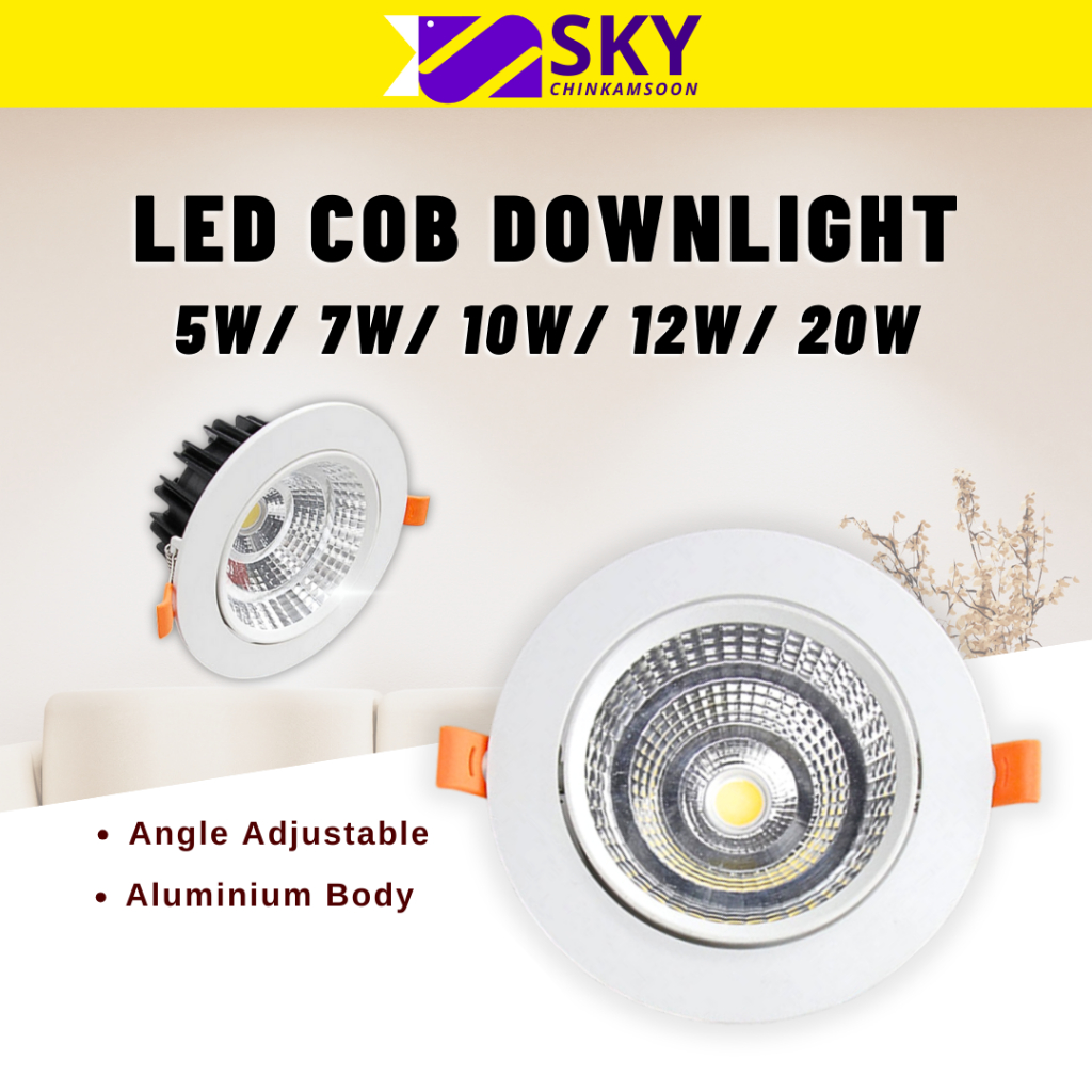 LED COB Eyeball 5W 7W 10W 12W 20W Bridgelux Round Recess Downlight ...