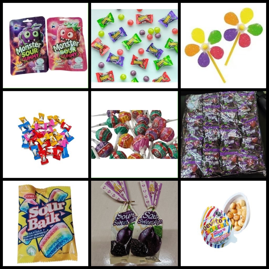 GULA-GULA Sour Baik / Monster Sour Gummy / Bank Queen / Windmill Gummy ...