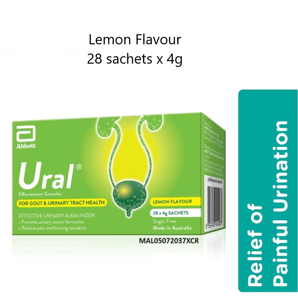 Abbott Ural Effervescent Granules 4g x 28 Sachets Lemon Flavor (Expiry ...
