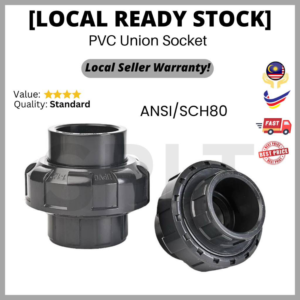 ANSI SCH80 UPVC Union Socket Connection | Shopee Malaysia