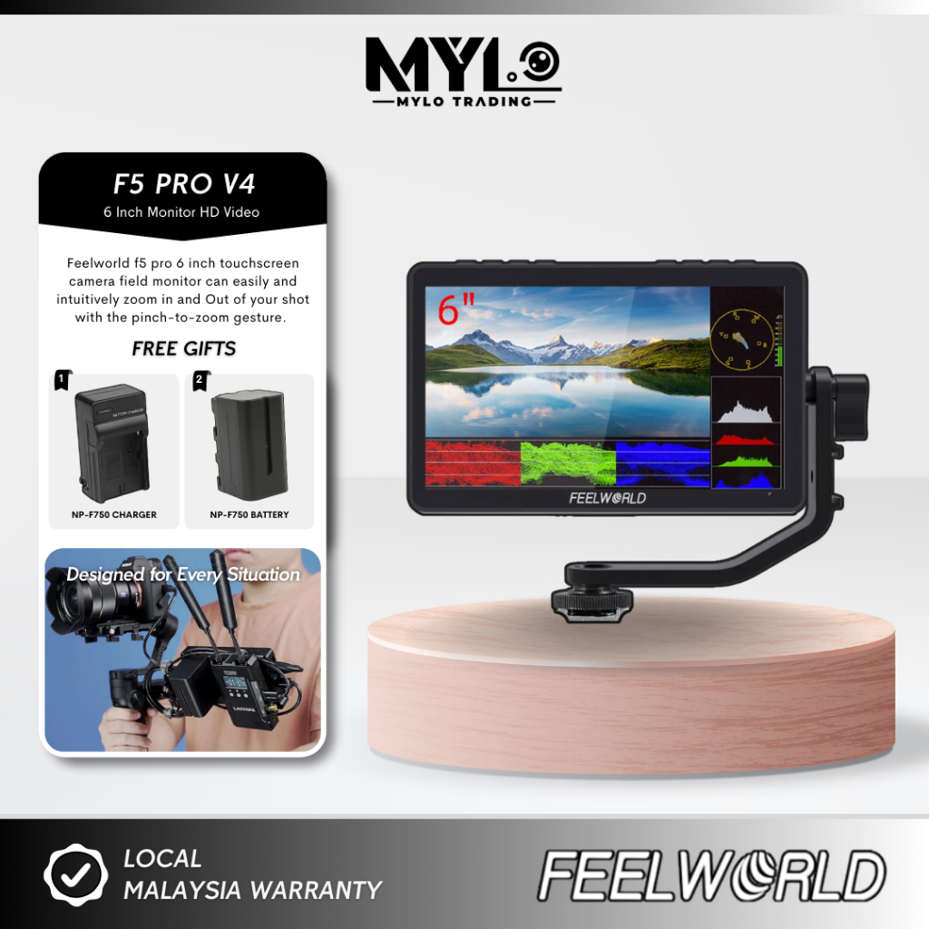 FEELWORLD F5 PRO V4 6" Inch 4K | F5 Pro X 5.5" Touch Screen Monitor ...