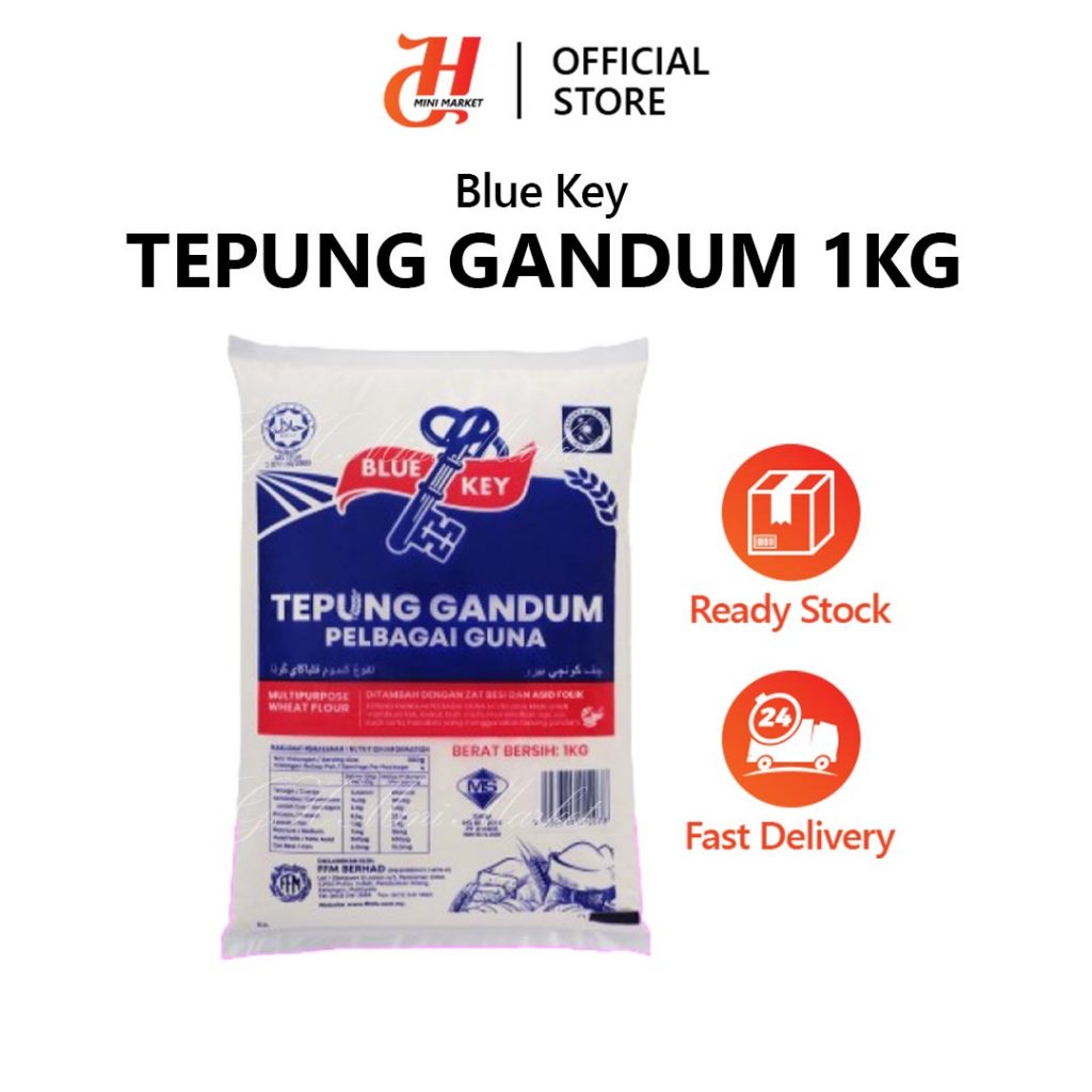 FFM Blue Key Tepung Gandum 1KG/面粉/Multipurpose Wheat Flour/Pelbagai ...