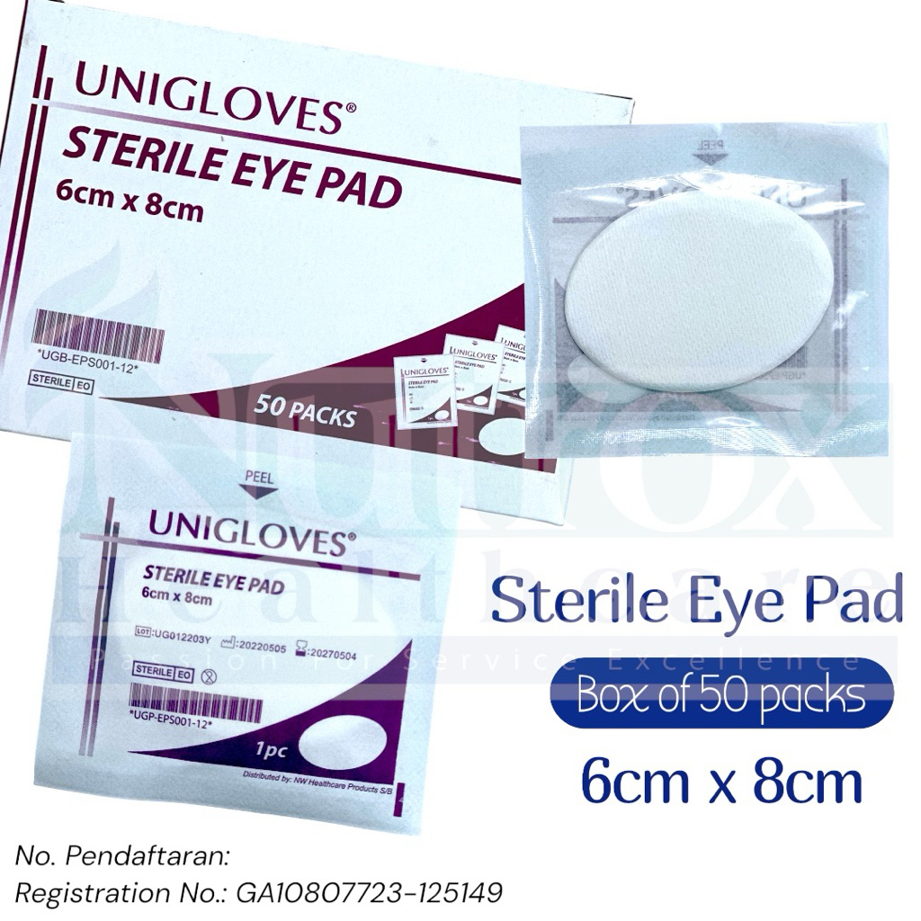 Unigloves Sterile Eye Dressing Pad – 6cm x 8cm (Box of 50pcs) | Shopee ...
