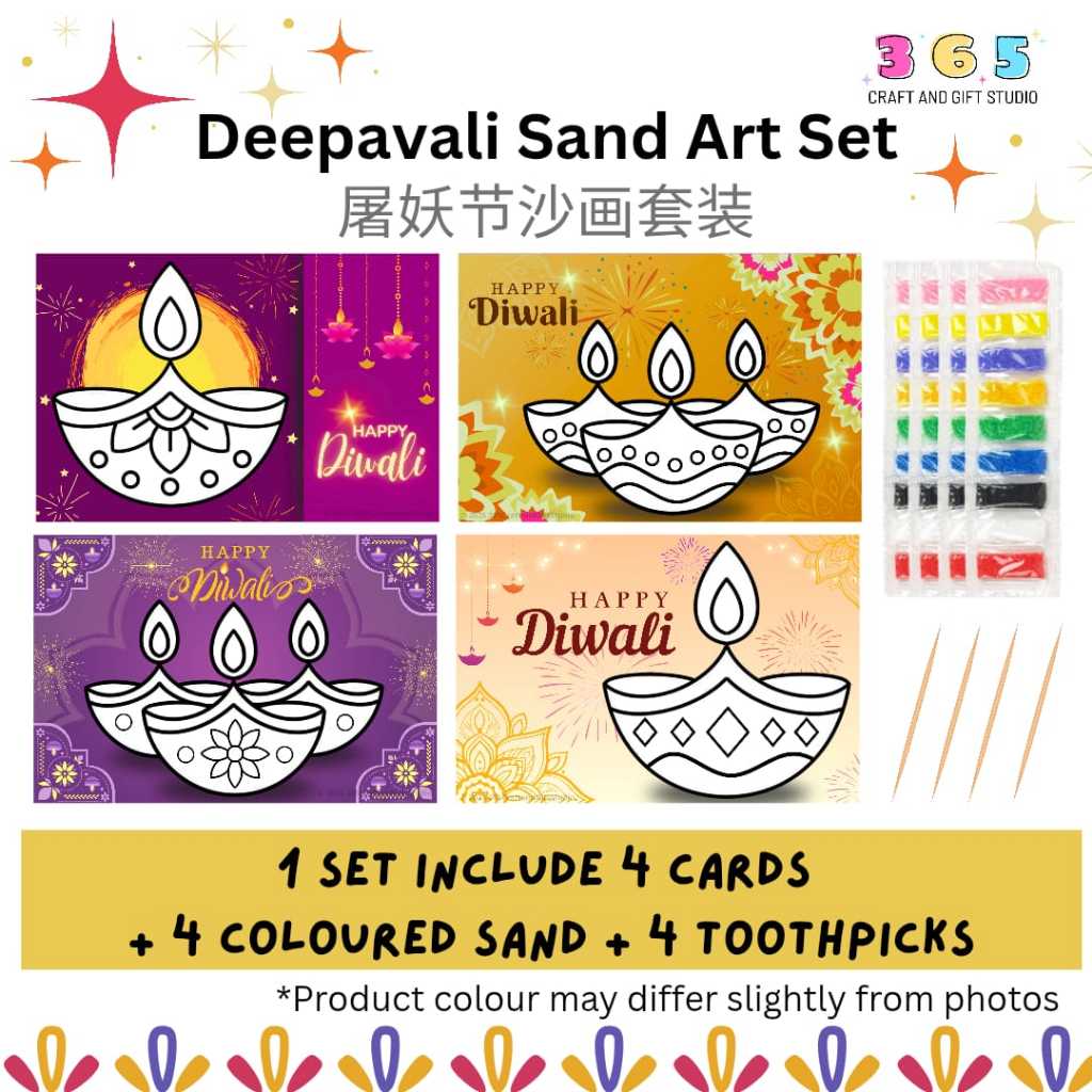 Deepavali Diwali Sand Art Craft Set for Kids Fun Sand Play Decoration ...