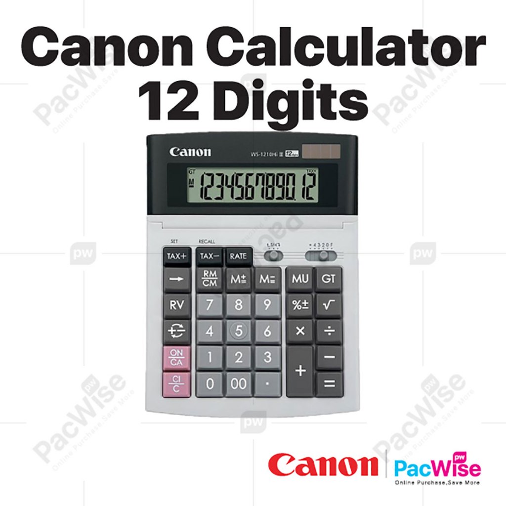 Canon Calculator WS-1210Hi III / Kalkulator Canon Desktop 12 Digits ...