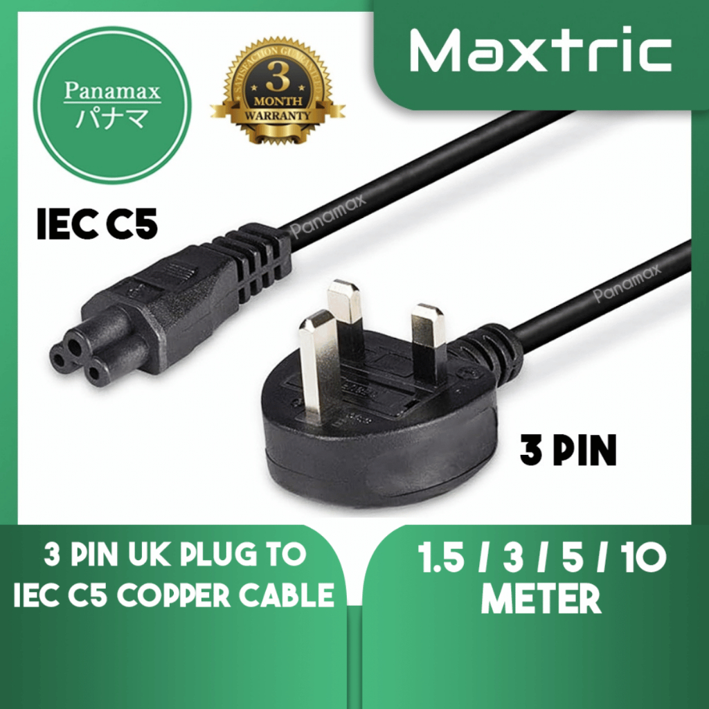 Panamax 3 Pin Plug to C5 Cloverleaf Power Cord 3-Prong AC Power Cable ...