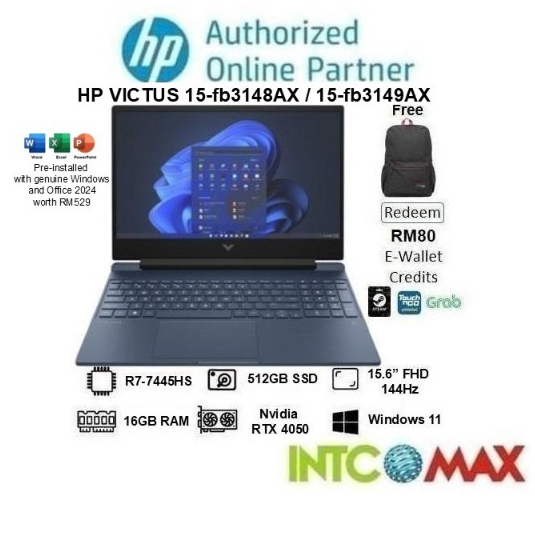HP Victus Gaming Laptop 15-fb3148AX /15-fb3149AX - (R7 7445HS/16GB ...