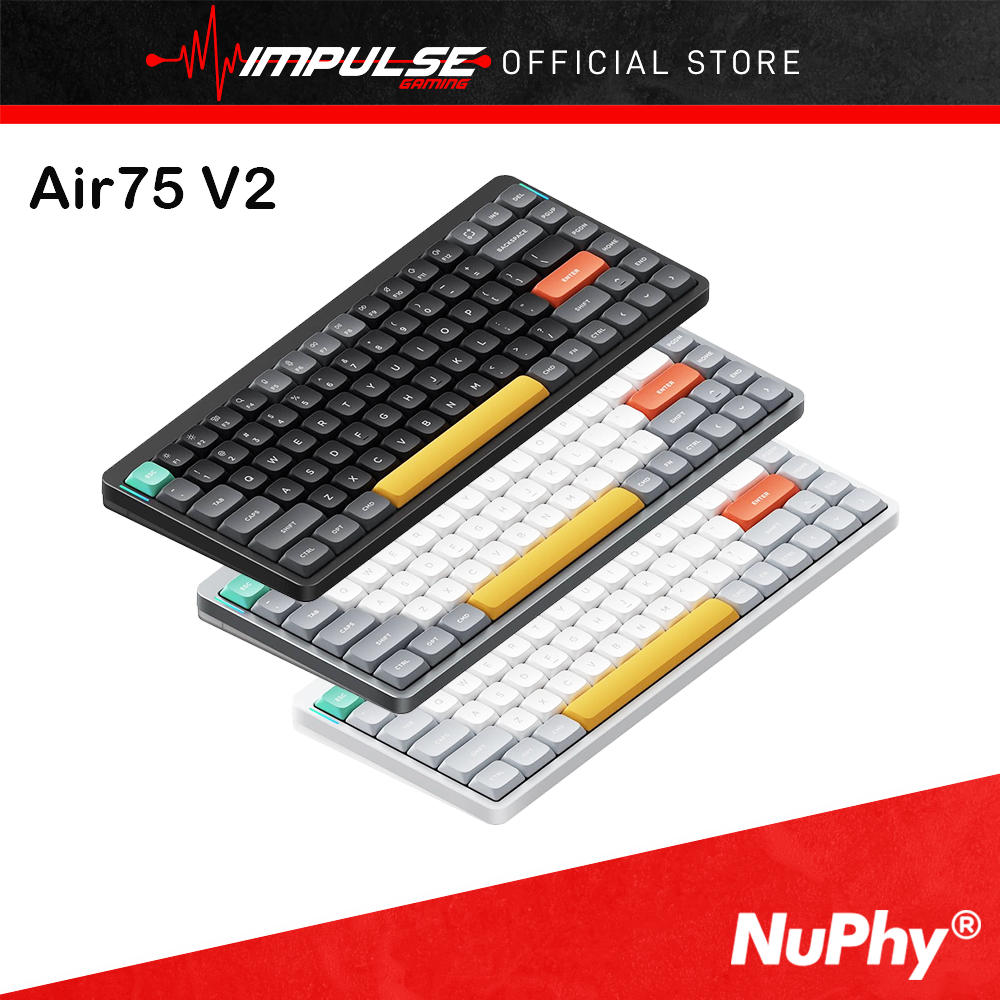 NuPhy Air75 v2 Bluetooth Wireless Mechanical Keyboard Low Profile Hotswap Gateron Switches For ...