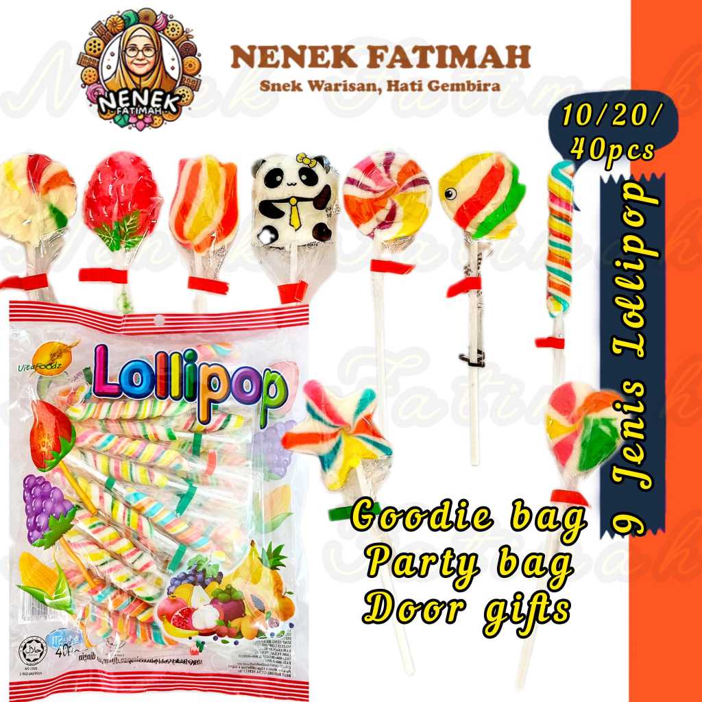 Assorted Shape Lollipop /Gula batang/ Dooe Gifts/ Party Bags/ Goodies ...