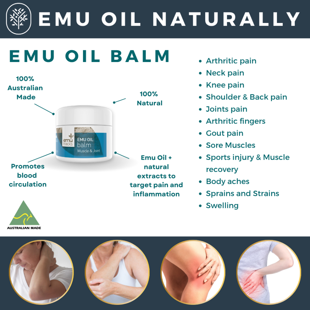 Emu Tracks Emu Oil Balm fr Australia. 100% Natural Pain Relief for ...