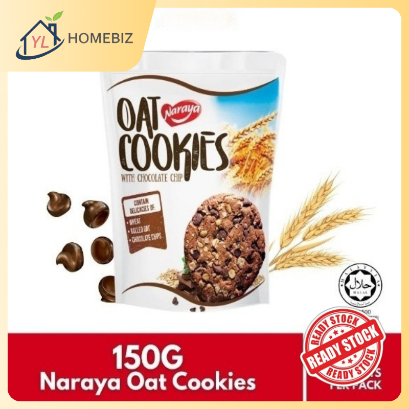 Biskut Oat Naraya Dengan Cip Coklat 150g | Snek Rangup Sihat & HALAL ...