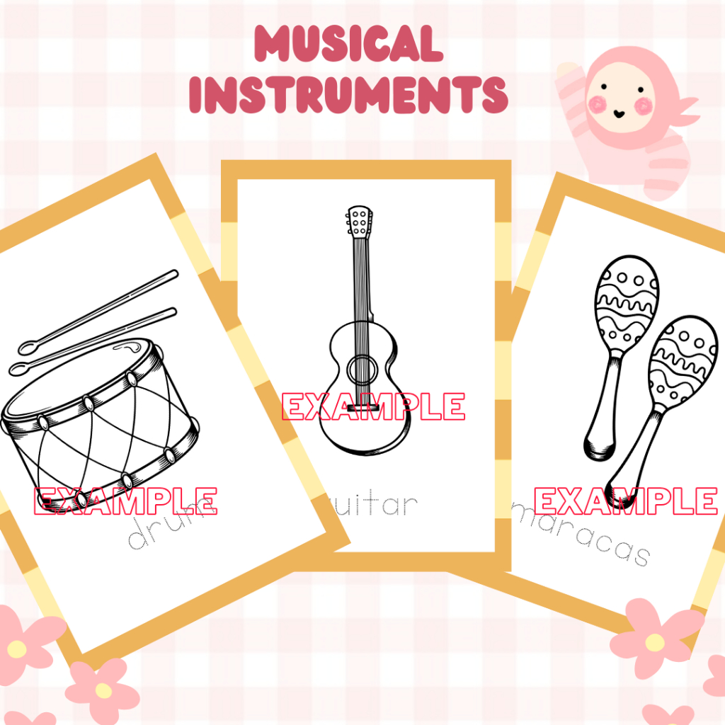 [PDF/SOFTCOPY] 10 Musical Instruments Coloring Pages For Kids Adult ...