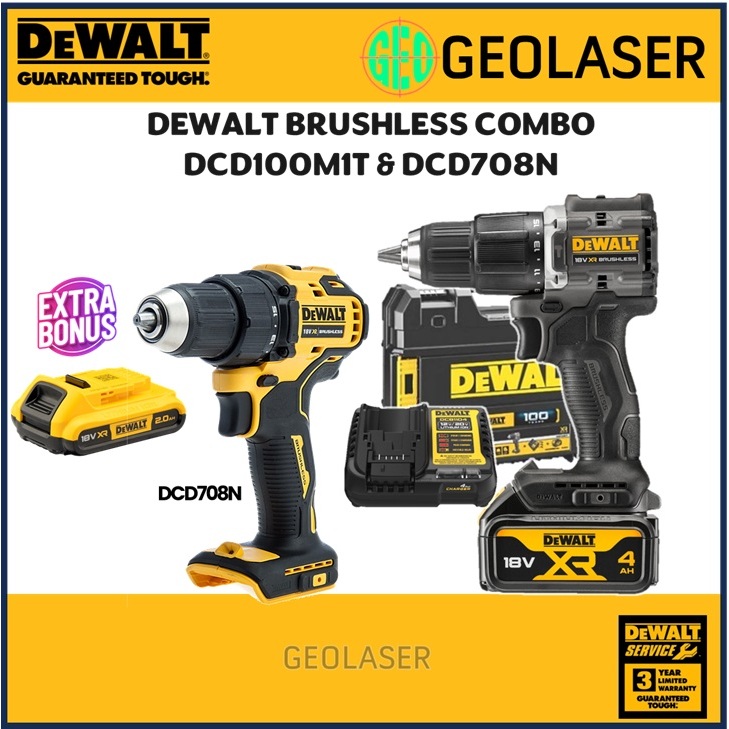 DeWalt 20V Brushless Cordless Combo Set of DCD100 Limited Edition ...