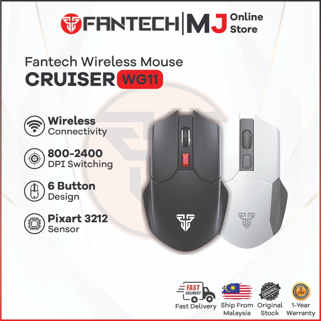 Fantech Cruiser WG11 Wireless 2.4GHz Pro-Gaming Mouse Pixart Sensor ...