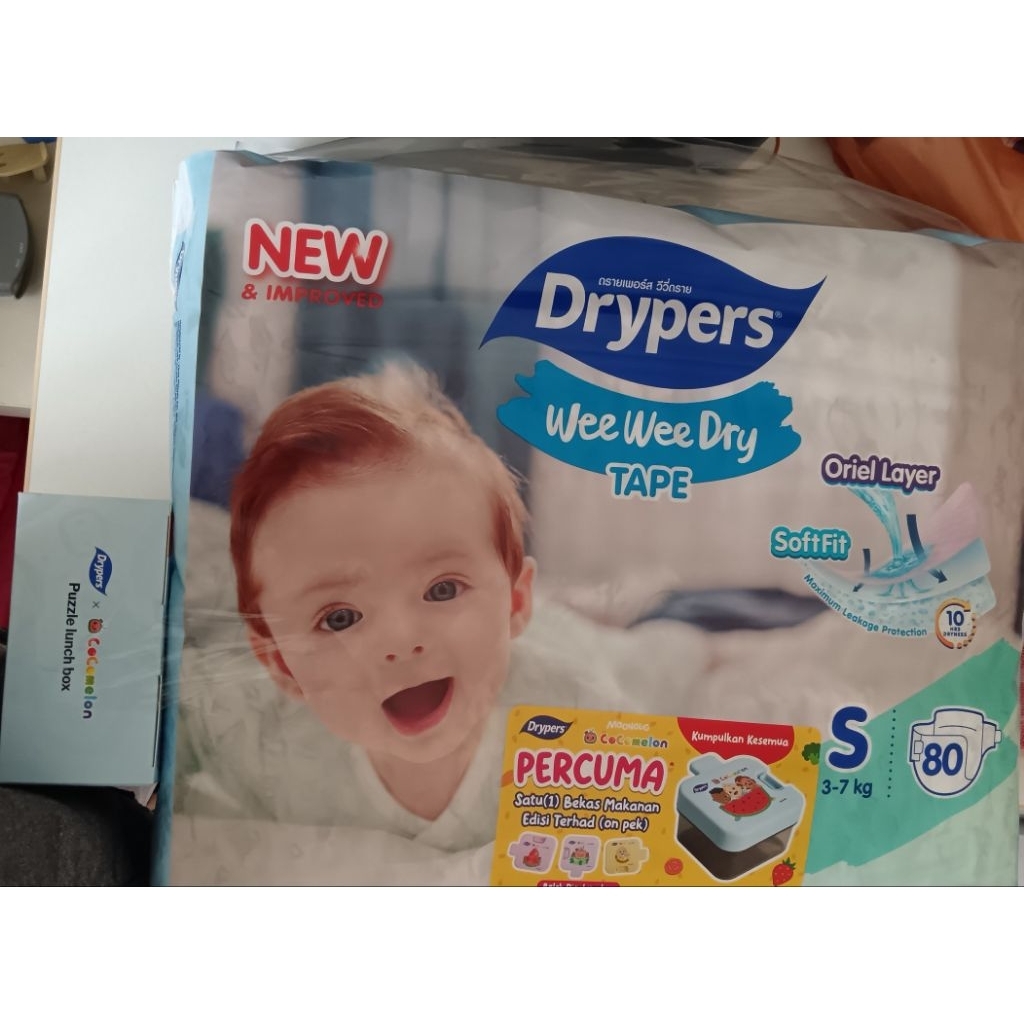 Drypers Wee Wee Dry - tape - S - 80pcs with free gift. | Shopee Malaysia