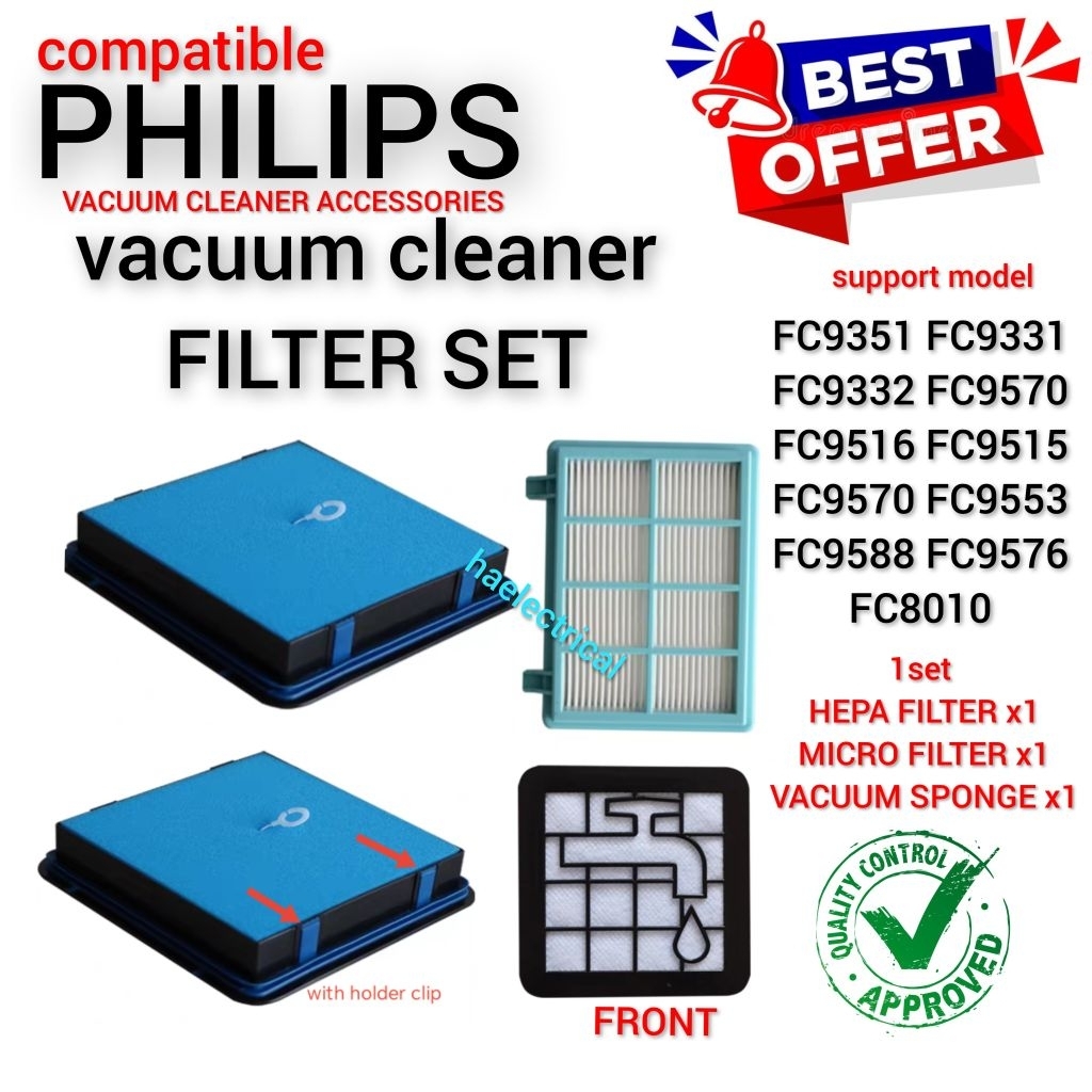 PHILIPS vacuum cleaner accessories FILTER SET FC9351 FC9331 FC9332 ...