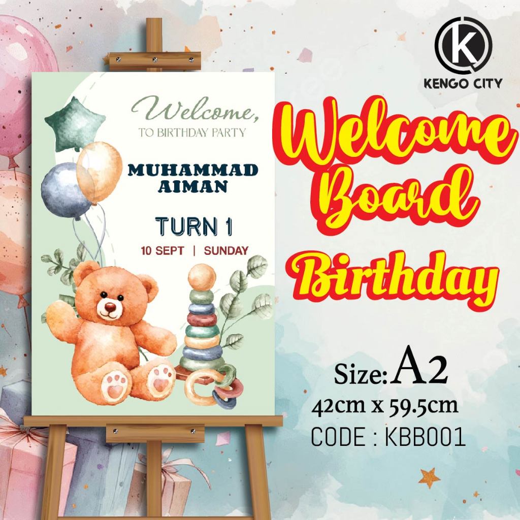 Welcome Board Acrylic/Birthday/Polyfoam/Papan Selamat Datang/Majlis ...