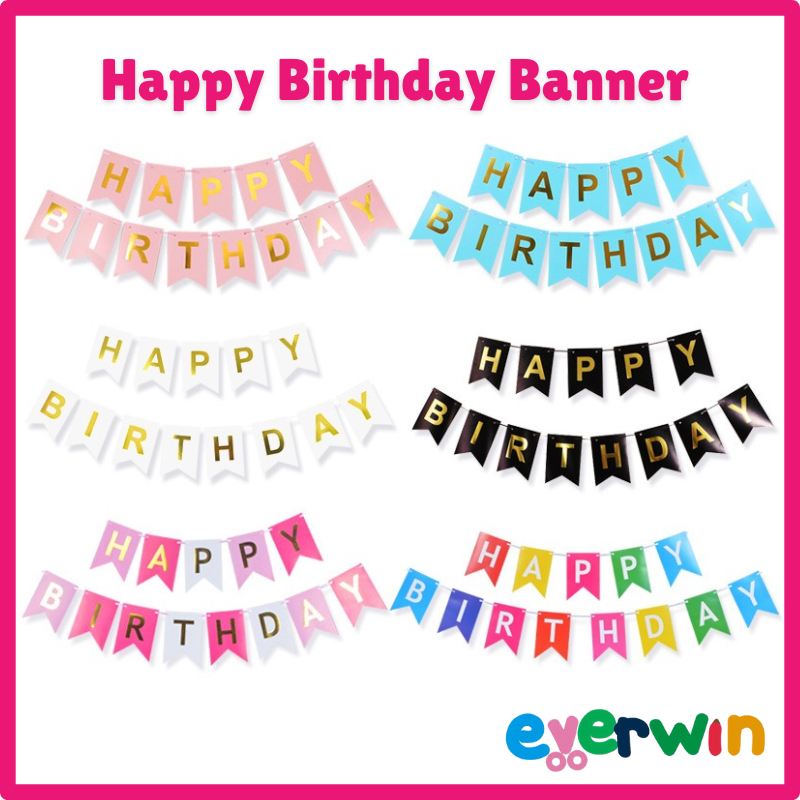 【EWW】Happy Birthday Banner Birthday Party Decoration Words Fish Tails ...