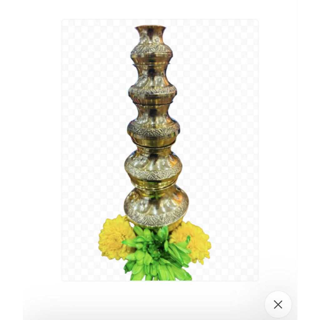 Premium Brass Embosed Lakshmi Kuberar Pot Set 5 Pieces ( Total Height ...