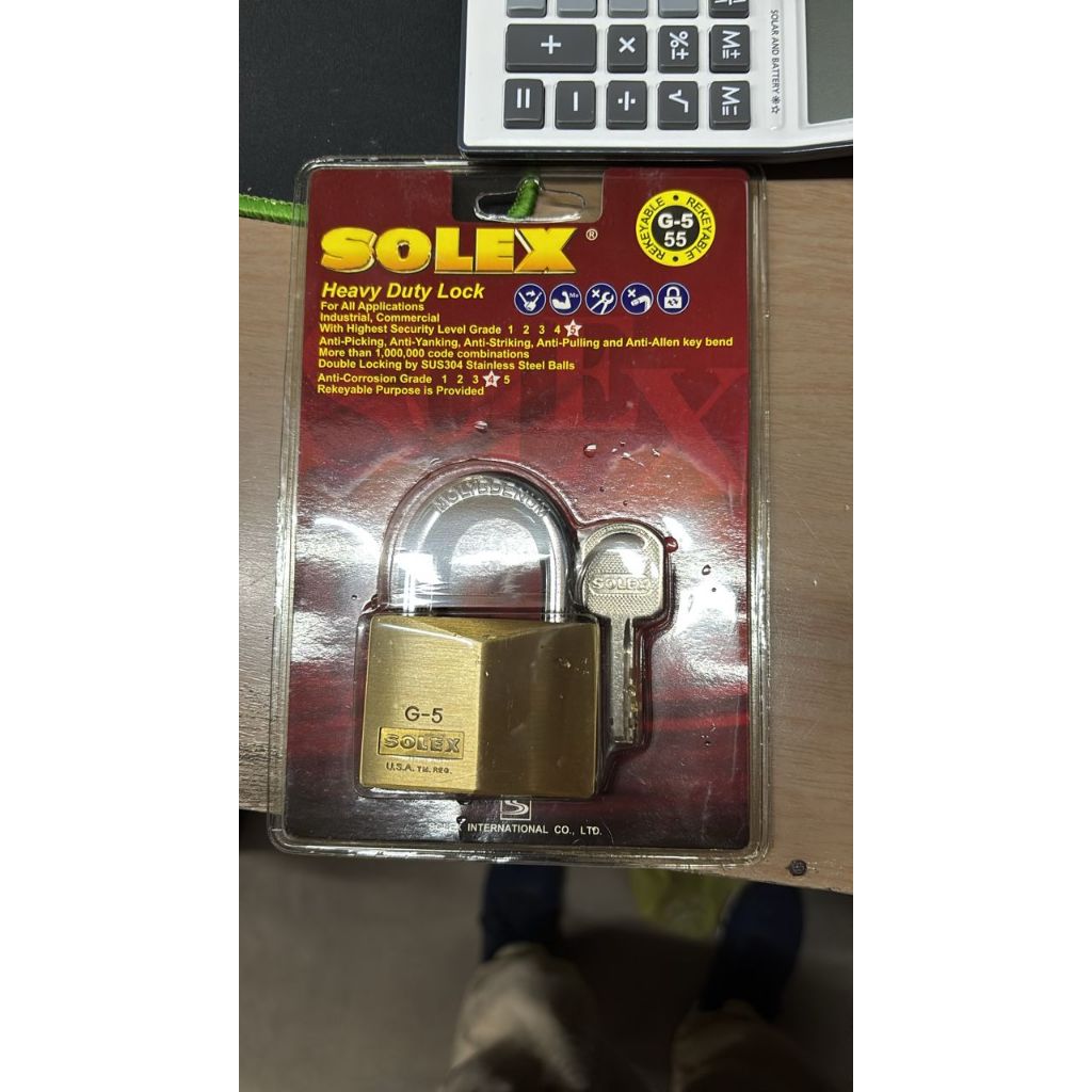 (100% ORIGINAL) Solex Padlock G5 Anti-Cut Padlock Key ( Brass ) / Solex ...