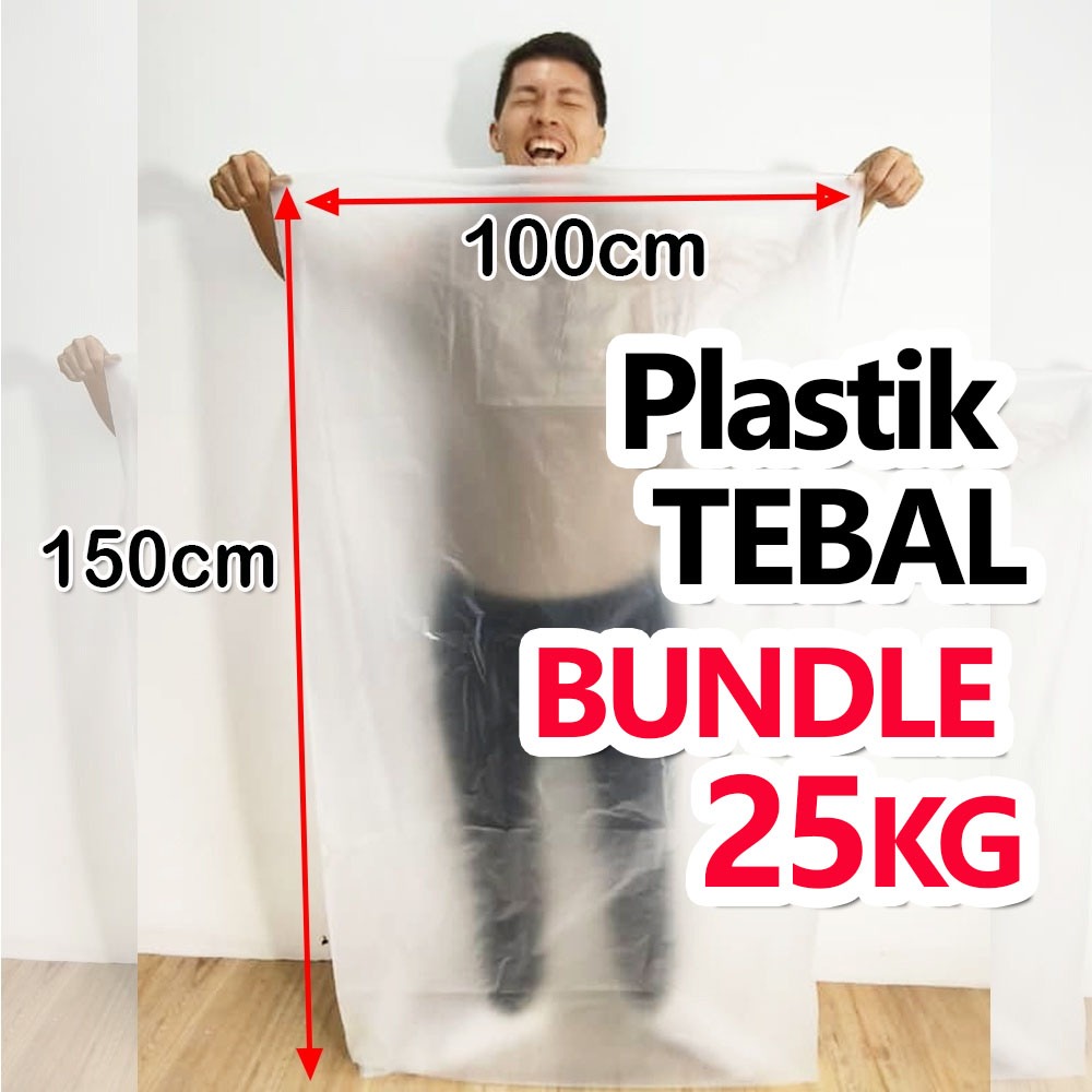 25KG Beg Plastik Besar Heavy Duty Clear Plastic Bag Large Tebal Laundry ...