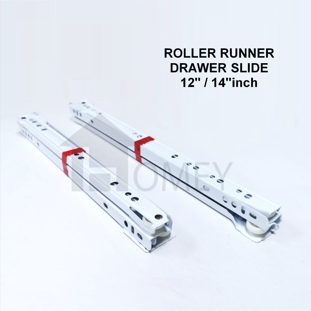 [HOMEY] RELA LACI /ROLLER RUNNER DRAWER SLIDE 12" / 14"inch 300 / 350mm ...