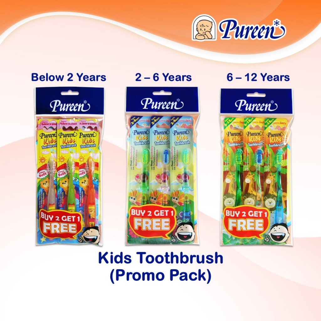 Pureen Kids Toothbrush - Promo Pack (3's) | Berus Gigi Kanak-kanak ...