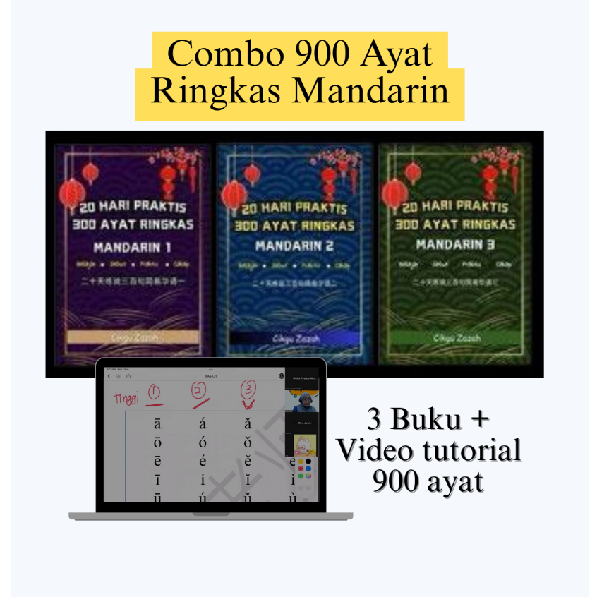Buku Combo 900 Ayat Ringkas Mandarin Untuk Dewasa Zero Mandarin ...