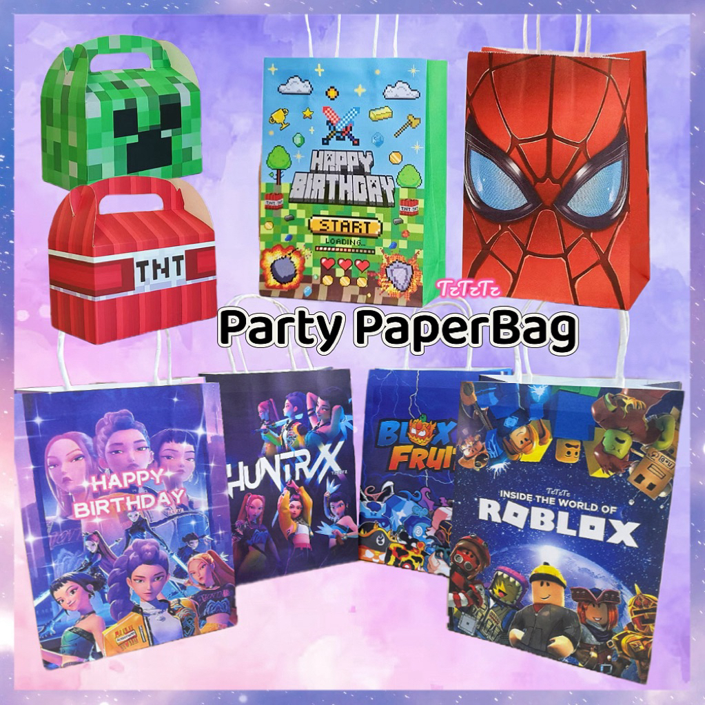 Party Goodies paper bag Huntrix Kpop demon hunter Roblox Marvel ...