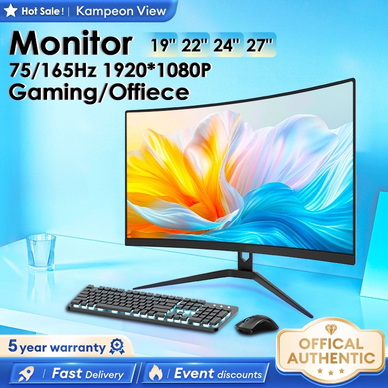 PC Monitor 4k 24/27Inch ips Curved Monitor Gaming 75HZ Wiht Speaker 27 ...
