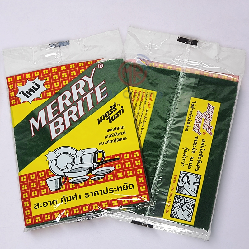 MERRY BRITE Green Scouring Pad 百洁布/Large Dishwashing Scrub Pad/Sponge ...