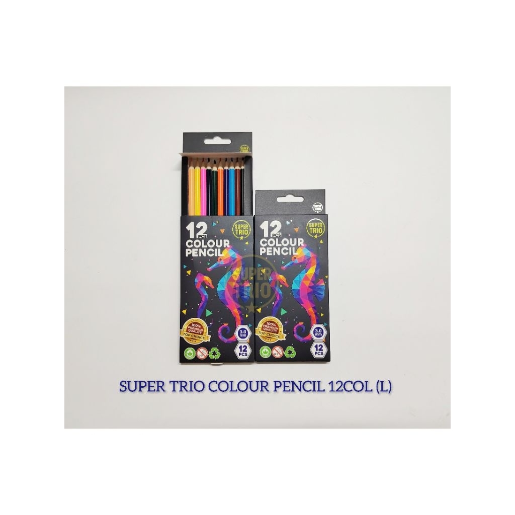 SUPER TRIO COLOUR PENCIL 12COL (L) **PENSIL WARNA SUPER TRIO 12 BATANG ...