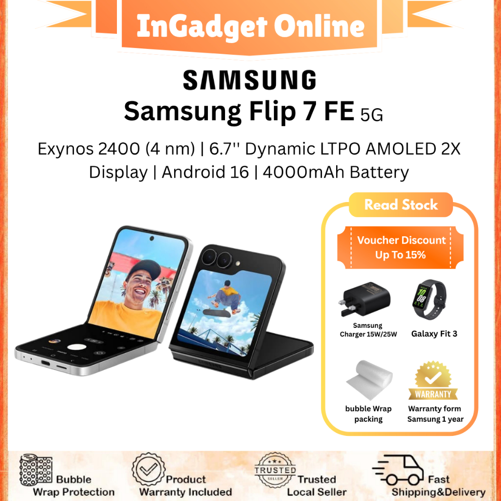 Samsung Galaxy Z Flip 7 FE | Exynos 2400 processor | Dynamic AMOLED 2X ...