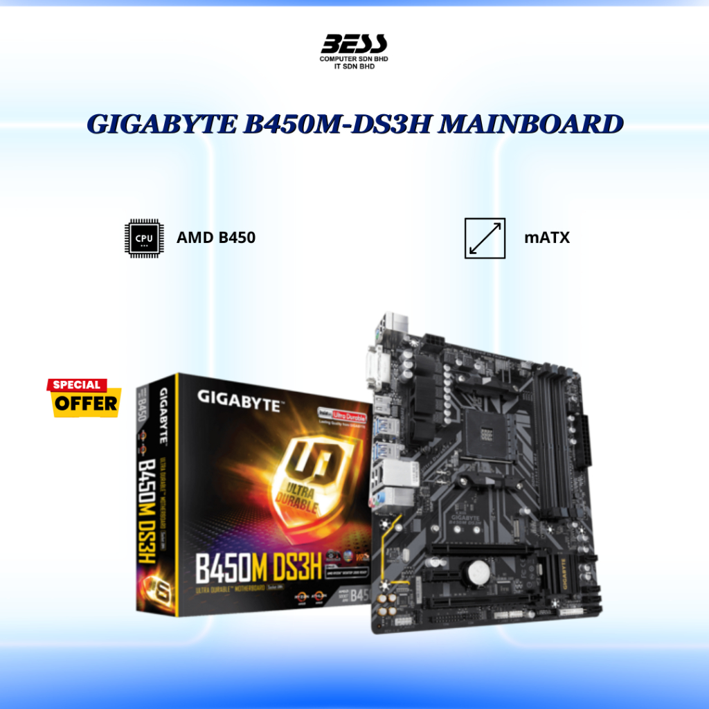 GIGABYTE B450M-DS3H MAINBOARD | Shopee Malaysia