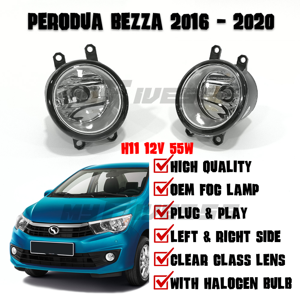 Perodua Bezza 2016 2017 2018 2019 2020 Premium X Oem Fog Lamp Clear ...