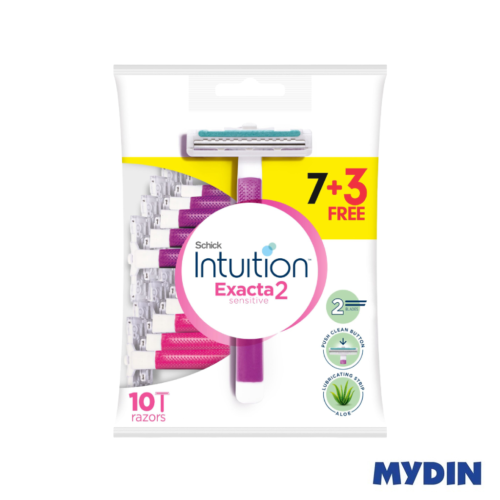 Schick Intuition Exacta 2 Sensitive Disposable Razor for Women (7+3 ...