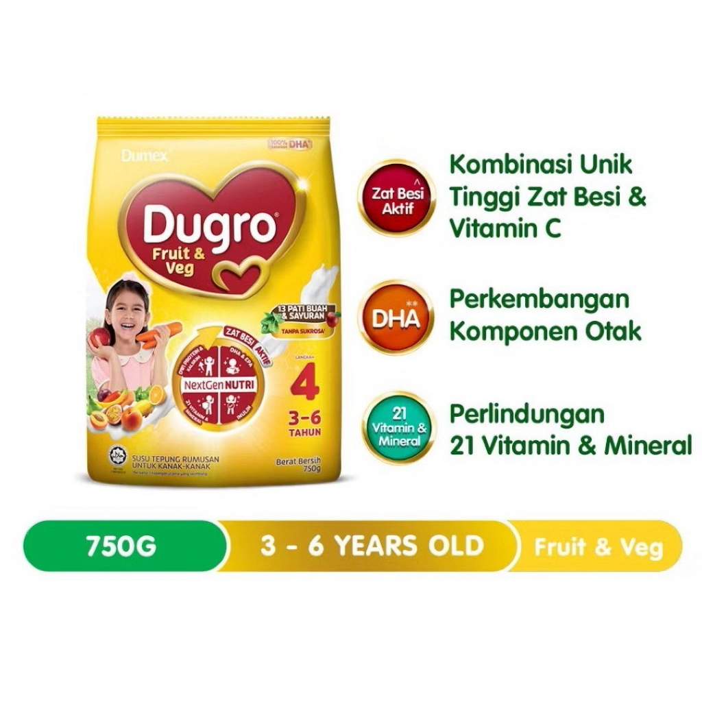 Dumex Dugro 4 Fruit& Veg 750g | Shopee Malaysia