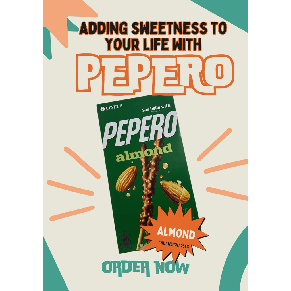 Lotte Pepero ALMOND Big Pack (32g x 8 packs) | Shopee Malaysia