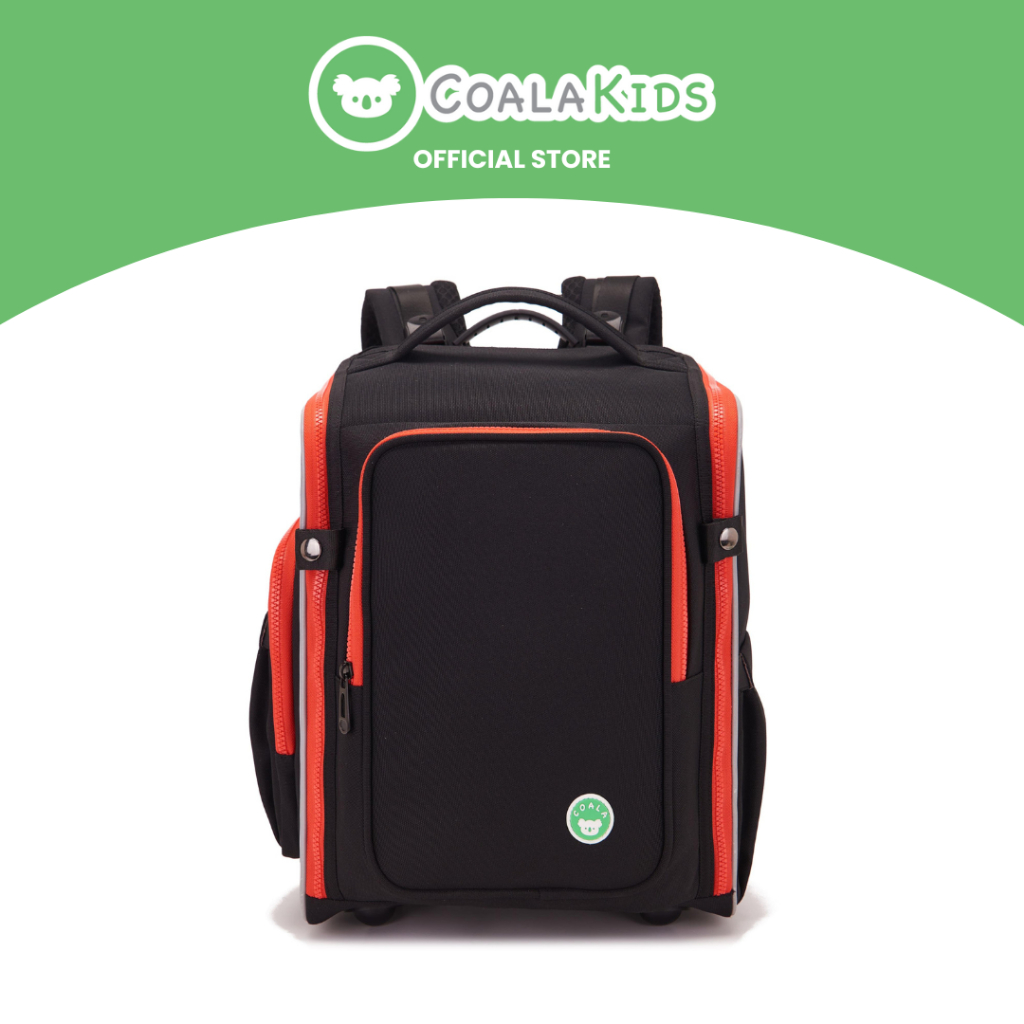 CoalaKids Primo Premium School Bag (L) [Black/Red] - Upgraded Version ...