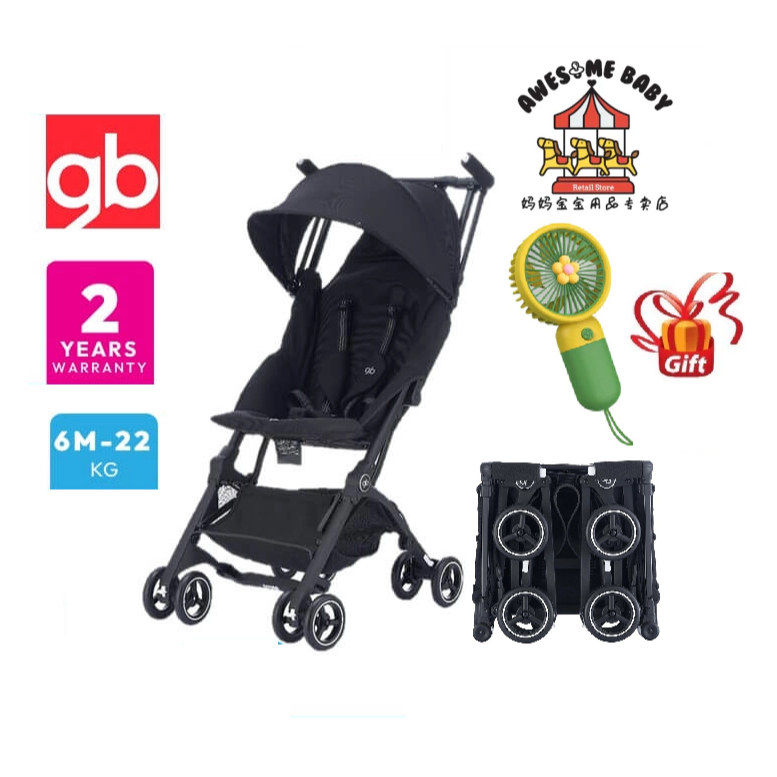 GB Pockit+ All Terrain Lite Stroller Black (6 months to 22kg) Cabin ...